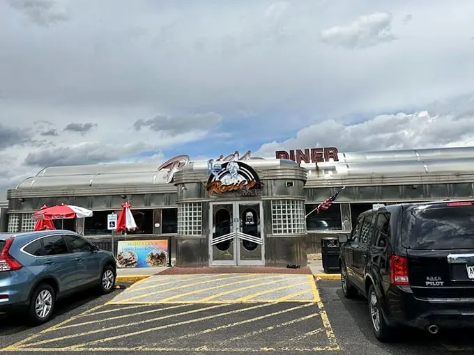 Rosie's gleaming silver exterior is like a time machine disguised as a diner – 1950s Americana with a side of the best milkshakes in Colorado.