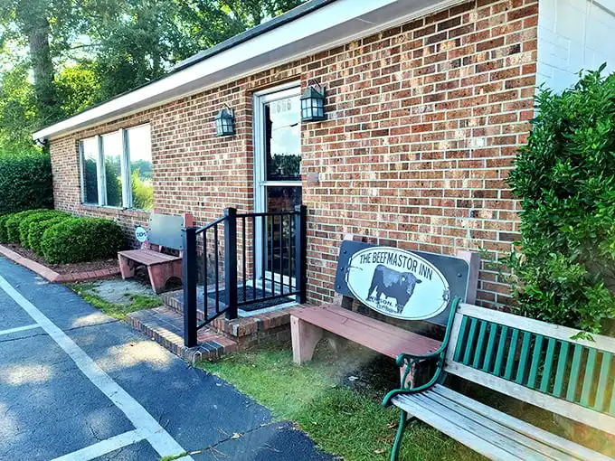 The Beefmastor Inn doesn't need a flashy entrance—just a simple brick building housing some of North Carolina's most legendary steaks.
