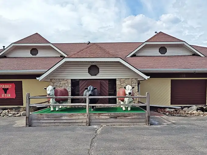 The cow statues at Bynum's aren't just cute photo ops – they're like the bouncers of the bovine world guarding the gateway to steak heaven.