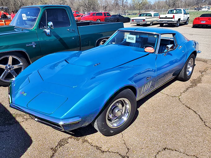 This electric blue Corvette isn't just a car—it's America's love letter to the open road.