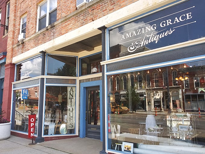 Amazing Grace Antiques lives up to its name—the blue-trimmed storefront promises treasures inside that might just have you singing hallelujah to your find.