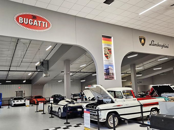 From Bugatti to Lamborghini, the museum's sections feel like traveling through different countries without needing your passport – just your car enthusiasm.