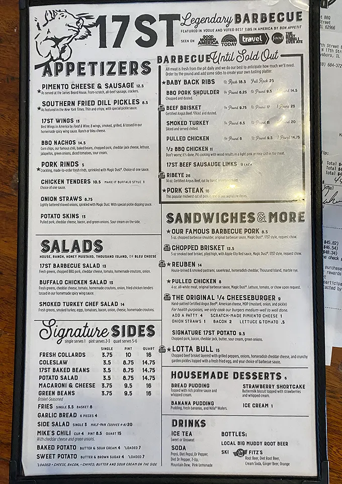 This menu isn't just a list of food—it's a roadmap to happiness. Notice how "Sold Out" is built right in? That's confidence.
