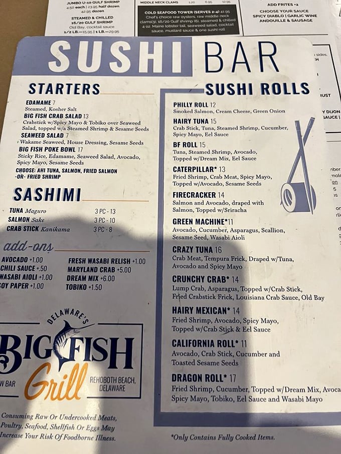 The sushi menu reads like poetry for seafood lovers. Each roll a promise of ocean treasures transformed into hand-held art.