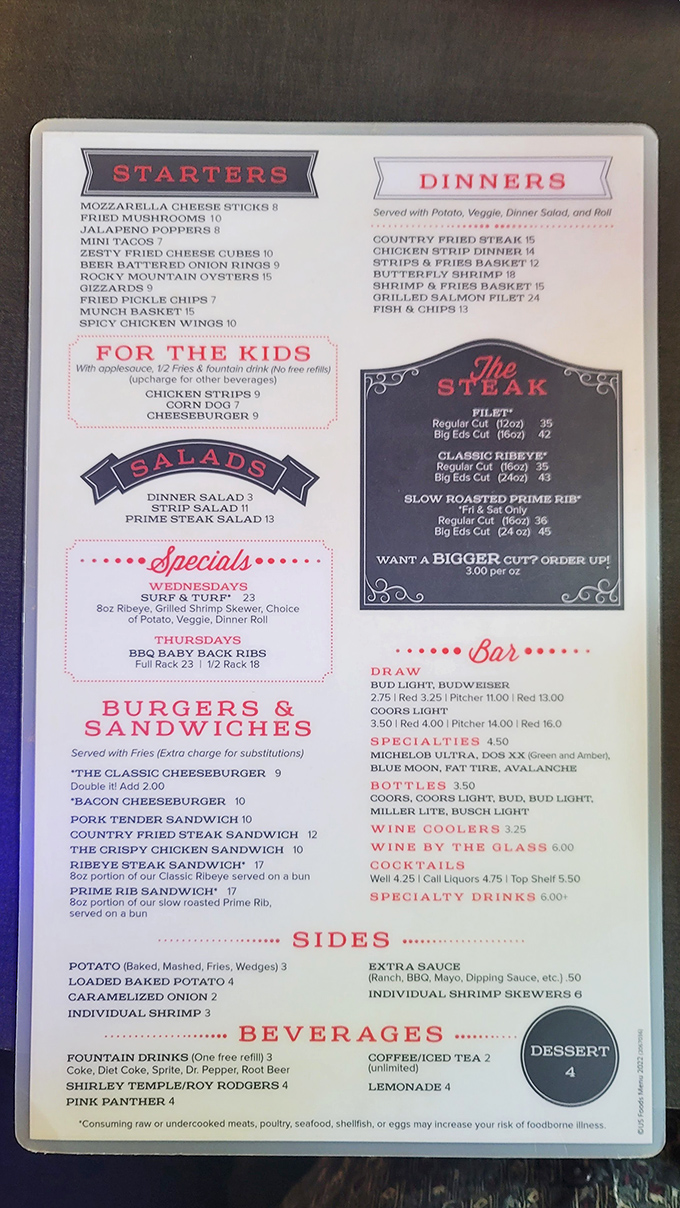 A menu that doesn't need fancy fonts or flowery descriptions—just straightforward promises of meat perfection that Bird City has kept for generations.