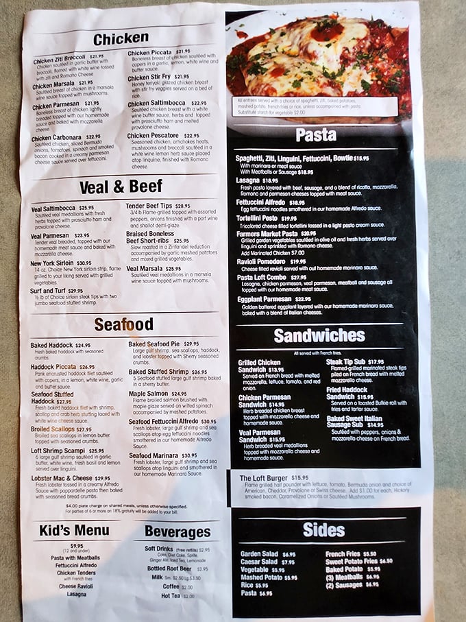 This menu isn't just a list of dishes – it's a roadmap to happiness with Italian coordinates that never lead you astray.