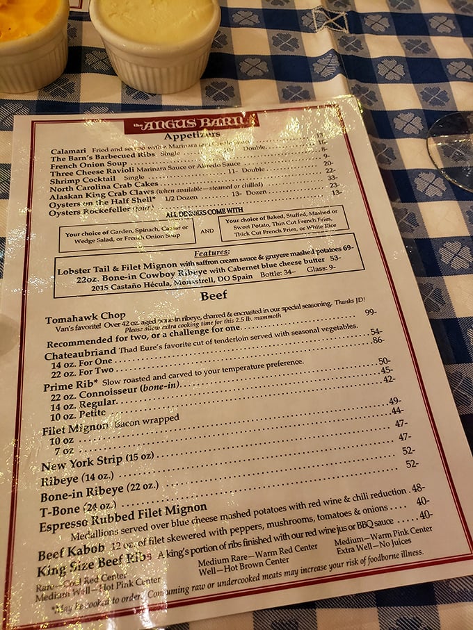 This menu isn't just a list of options—it's a roadmap to happiness with beef as the primary destination.