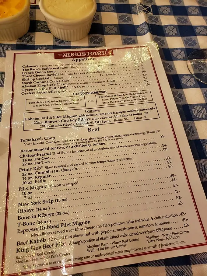 This menu isn't just a list of options—it's a roadmap to happiness with beef as the primary destination.
