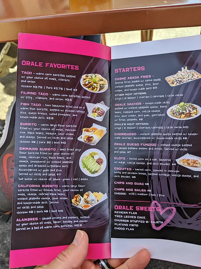 This menu isn't just a list – it's a treasure map where X marks the spot for your next food obsession. 