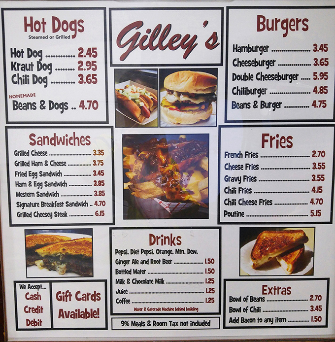 The menu board at Gilley's is refreshingly straightforward—no foam, no fusion, no fuss. Just honest food that makes your stomach stand up and salute.