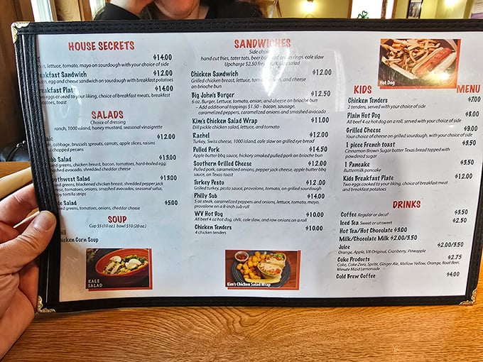 The menu reads like a love letter to comfort food classics, each option more tempting than the last.