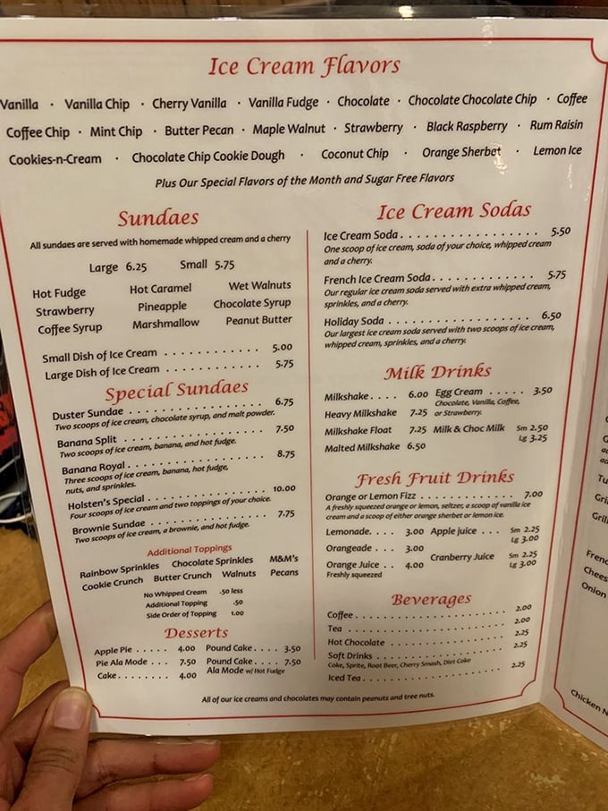 This menu isn't just a list of flavors—it's a roadmap to happiness with detours through sundae country and milkshake valley.
