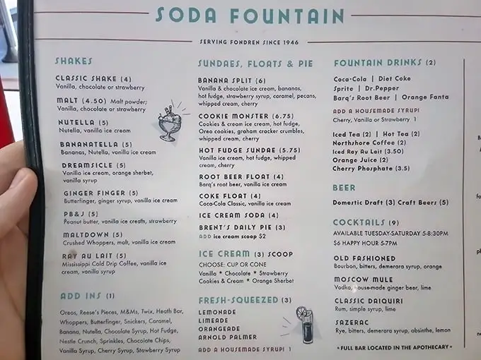 This menu isn't just a list of options—it's a declaration that some pleasures, like a perfect milkshake, are timeless.