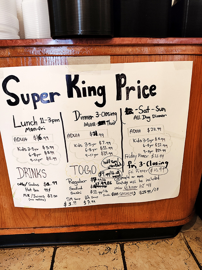 The handwritten menu board—a roadmap to gastronomic adventure where the only wrong turn is not coming hungry enough to justify the "all-day dinner" option. 