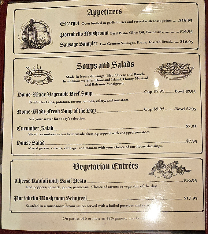 The menu reads like a love letter to German cuisine. Each description promises a journey across the Atlantic without the jet lag or passport hassle.