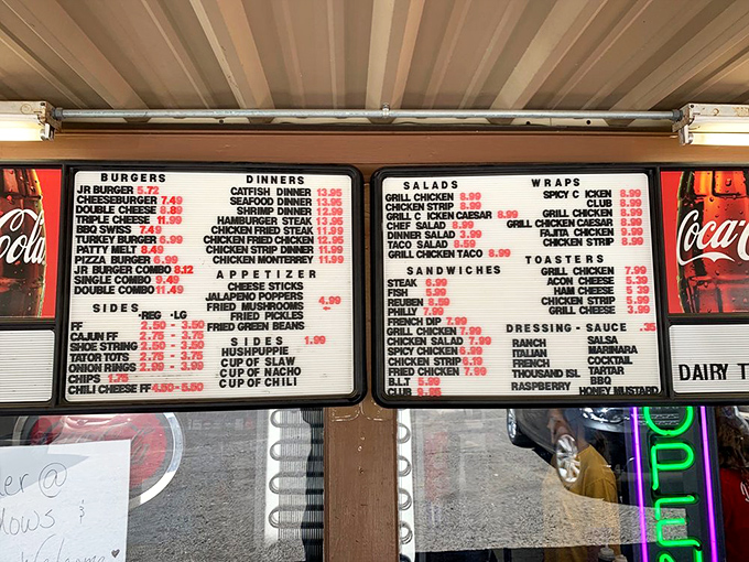 No fancy digital displays here – just straightforward comfort food offerings that have kept Arkansans coming back since before TikTok was even a sound.