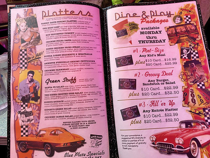 This isn't just a menu—it's a passport to the 1950s, complete with clever names that make ordering as fun as eating.