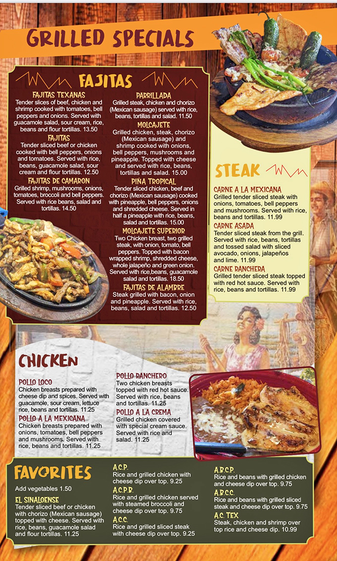 The menu reads like a love letter to Mexican cuisine—each description promising a vacation for your taste buds.