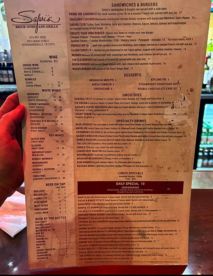 A menu that reads like a passport to flavor country. Notice how they resist the urge to name everything after animals? That's restraint.