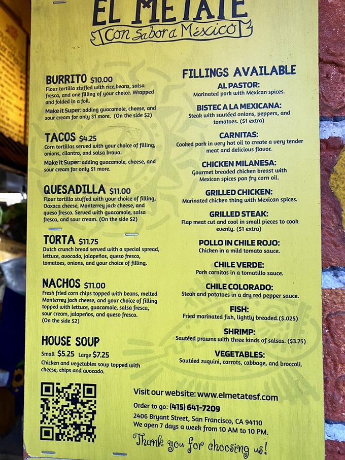 This menu isn't just a list of food—it's a roadmap to joy. Each item represents a different path to the same destination: delicious satisfaction.