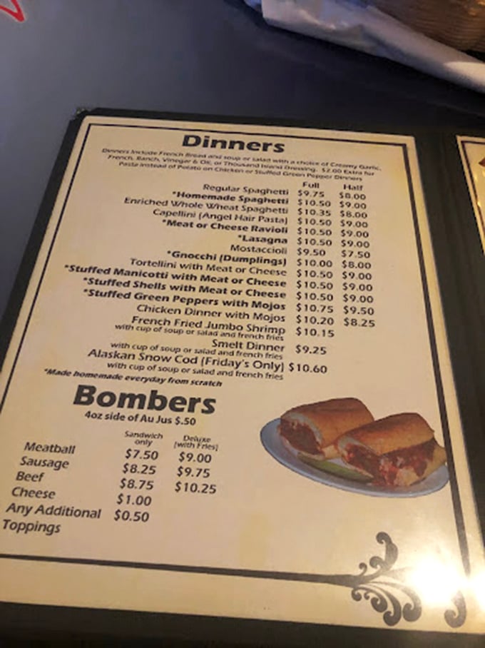 This menu isn't just a list—it's a roadmap to happiness. The "made homemade everyday from scratch" note is music to a food lover's ears.