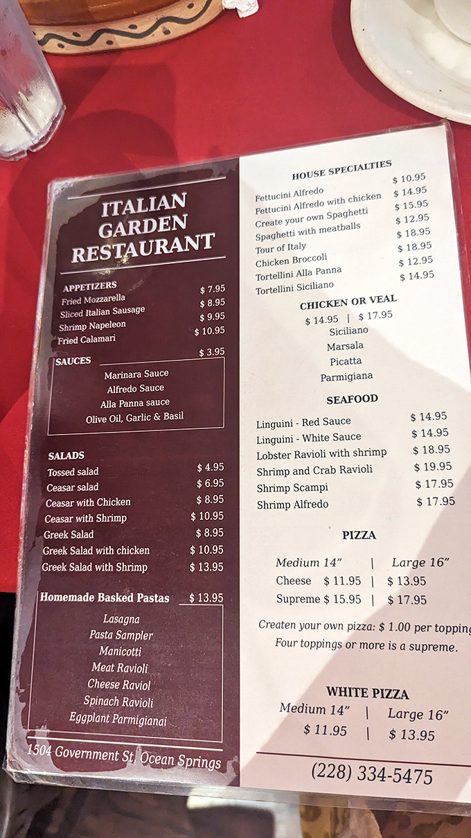 The menu reads like a love letter to Italian cuisine. Each dish promises a journey without the airfare or passport hassle.