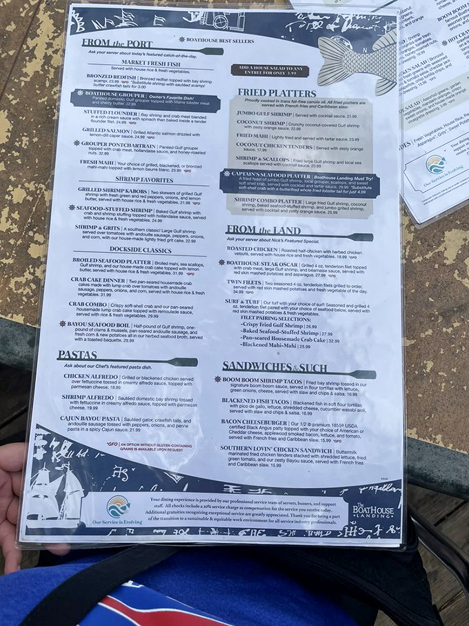 The menu reads like a love letter to Gulf Coast seafood—each description promising flavors that'll transport you straight to coastal paradise.
