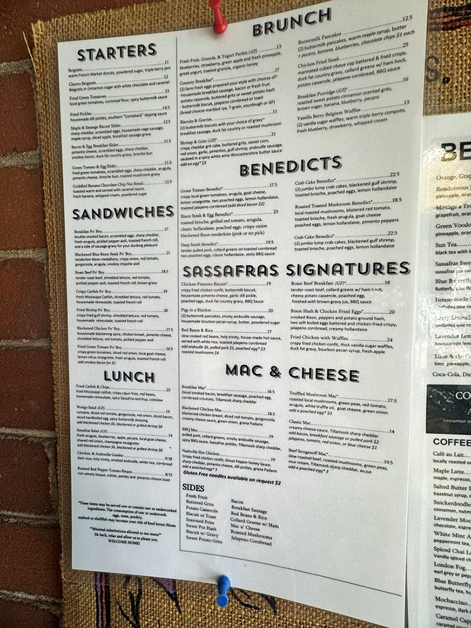 A menu that reads like a love letter to Southern comfort. Choosing just one dish might be the hardest decision you'll make all day.