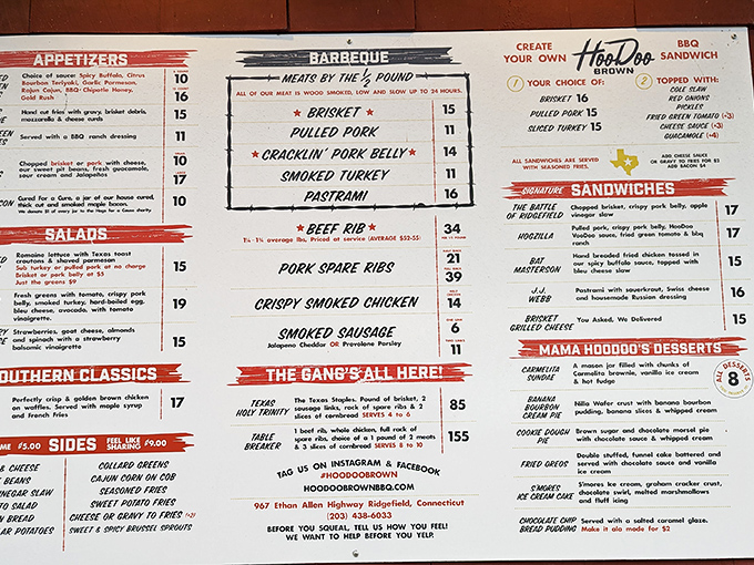 This isn't just a menu—it's a roadmap to happiness. "The Gang's All Here" platter is basically a dare disguised as a meal option.