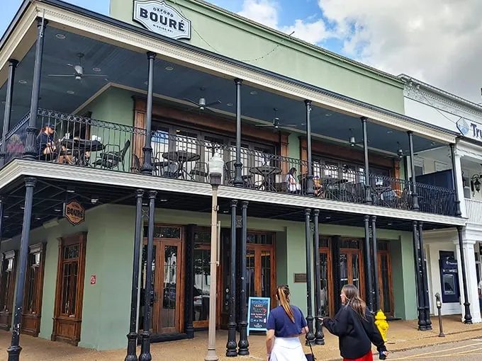 Bouré's balcony offers the perfect perch for people-watching while savoring Creole-inspired cuisine – dinner and a show, Oxford-style!