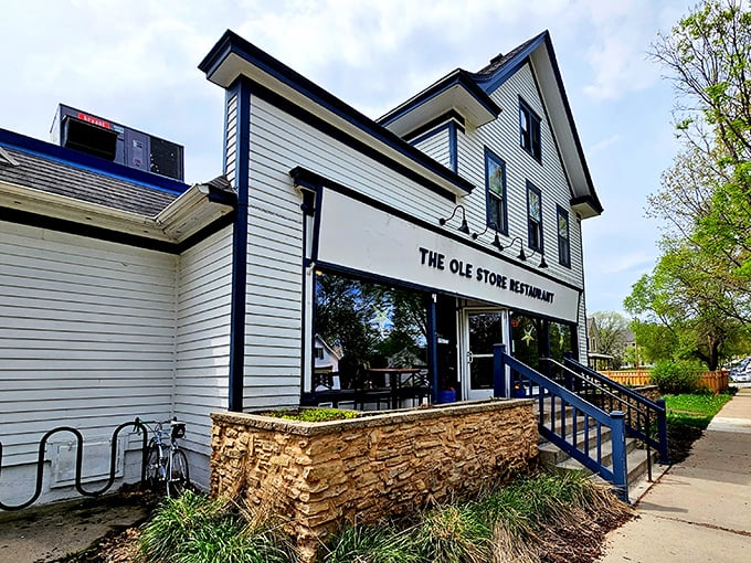 The Ole Store Restaurant combines classic white clapboard charm with serious culinary credentials – like that friend who dresses casually but always knows the best wines.