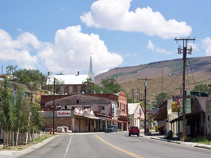 Austin's main drag welcomes you with mountain views that make "The Loneliest Road" feel like the luckiest find.