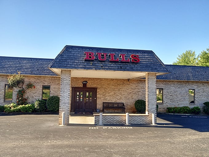 Bulls Steakhouse announces its meaty mission with that bold red sign – subtlety is for salad places!