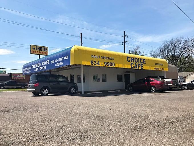 Don't judge this book by its cover! Choice Cafe's bright yellow exterior hides Oklahoma City's best-kept breakfast secret.