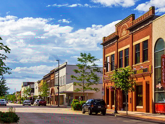 Eau Claire's colorful main street could be a movie set, except the property values won't require a Hollywood salary.
