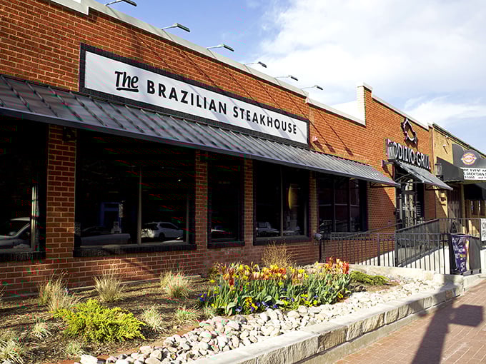 The Brazilian Steakhouse's brick facade is like a poker player with a royal flush—modest outside, spectacular inside.