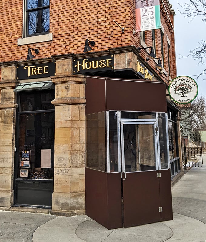 The Treehouse sign promises exactly what it delivers – a grown-up version of your childhood dream dining spot.