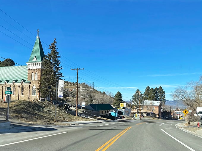 Fall colors frame this historic mining town like nature's own Instagram filter. No cell service, but who needs it?