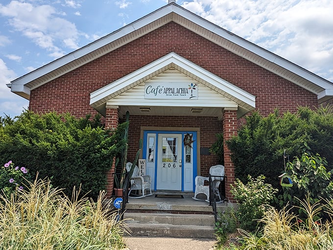 Cafe Appalachia: That blue door isn't just an entrance—it's a portal to comfort food heaven, where every bite tells a story of Appalachian heritage.