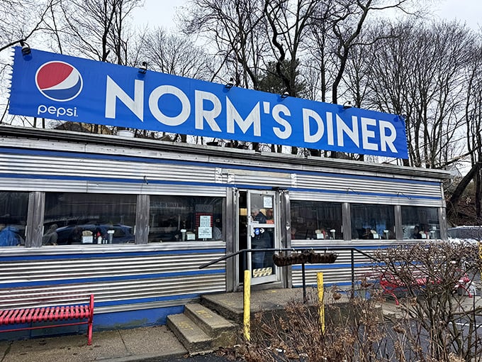 A lime-green pickup adds a splash of color to Norm's Diner – where classic American breakfast meets classic American wheels.