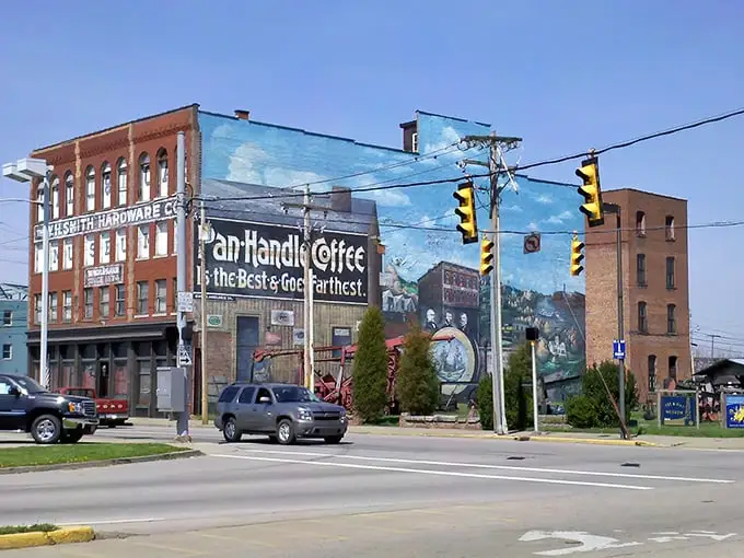 That "Pan Handle Coffee" mural isn't just eye-catching—it's advertising prices that won't leave your wallet empty!