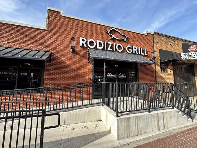 Rodizio's simple storefront hides the meat marathon happening inside—where "I'm full" is just a temporary condition.