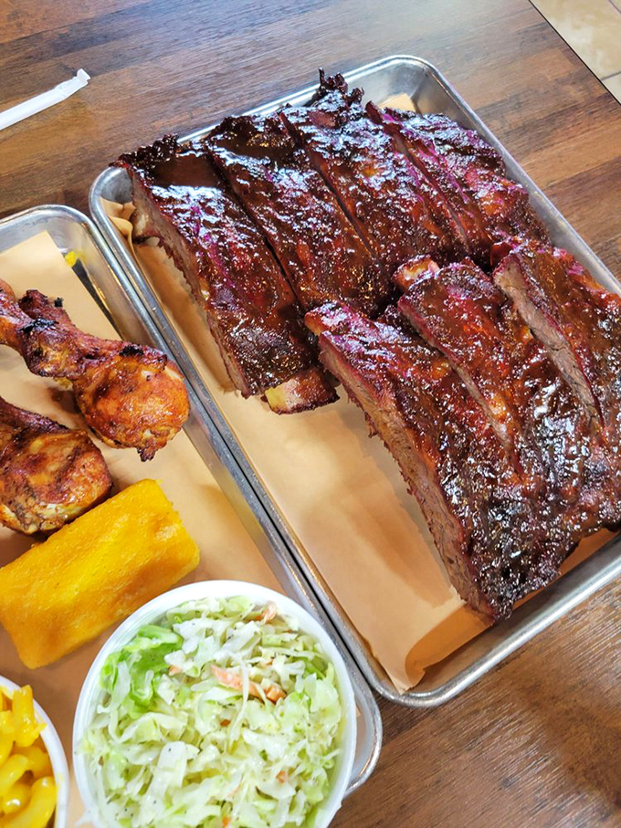 These beef back ribs don't just fall off the bone—they practically leap into your mouth. The perfect bark outside, tender meat inside, and a smoke ring that deserves its own trophy.