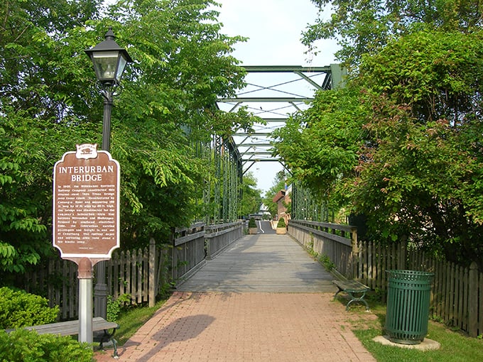 The Interurban Bridge offers passage not just across Cedar Creek, but seemingly back in time. Seinfeld's Kramer would call it "a bridge to nowhere important—and that's the beauty."