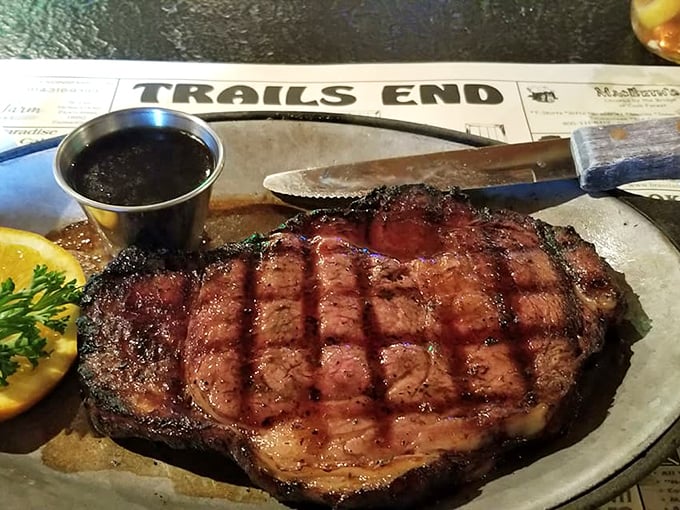 Behold the star of the show! This prime rib doesn't just melt in your mouth—it practically serenades your taste buds first.