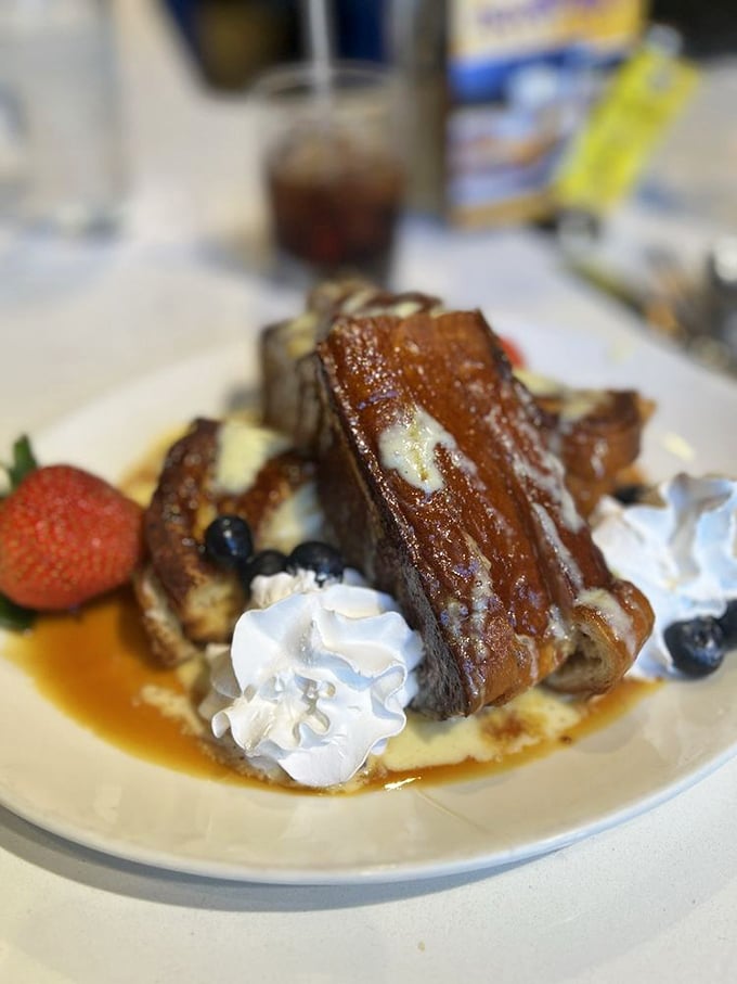 Not all heroes wear capes—some wear caramel drizzle. This stuffed French toast with fresh berries might just ruin all other breakfasts for you.