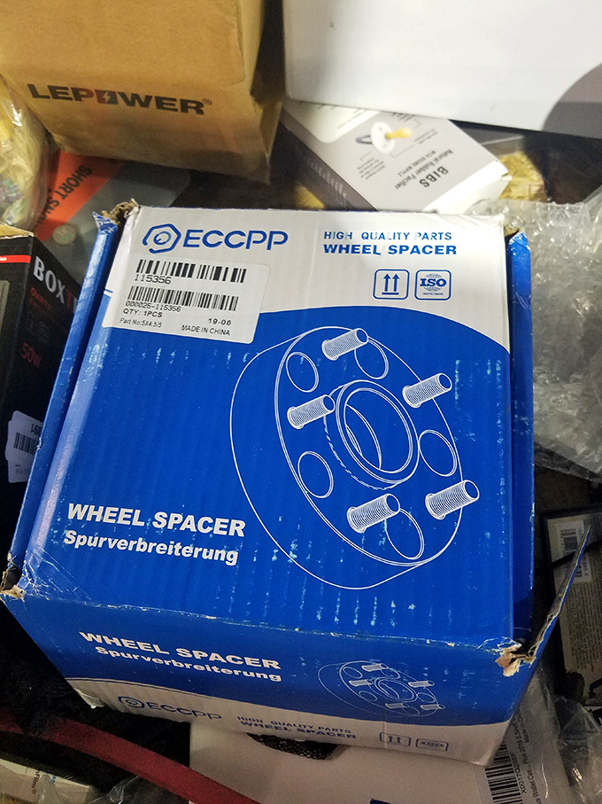 Even car enthusiasts can strike gold at Bintime. This wheel spacer represents the surprising variety of merchandise waiting to be discovered.