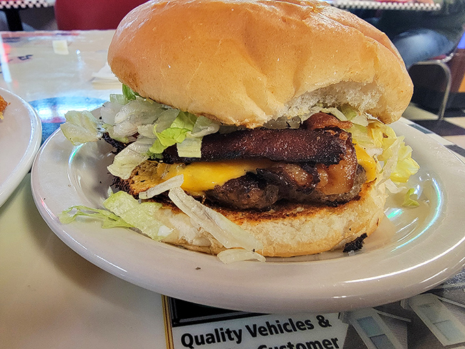 That perfect moment when the bacon meets the beef meets the cheese. This isn't just a burger—it's edible nostalgia.