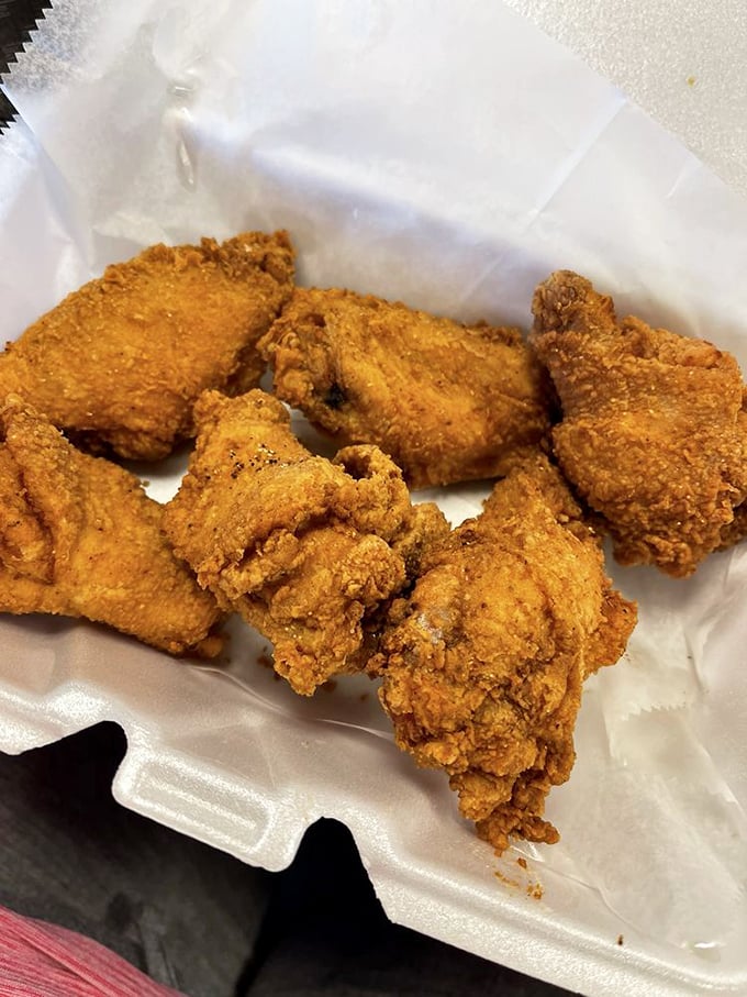 Golden-brown party wings that make your average sports bar offerings look like they're trying out for junior varsity. These crispy beauties deserve their own championship parade.
