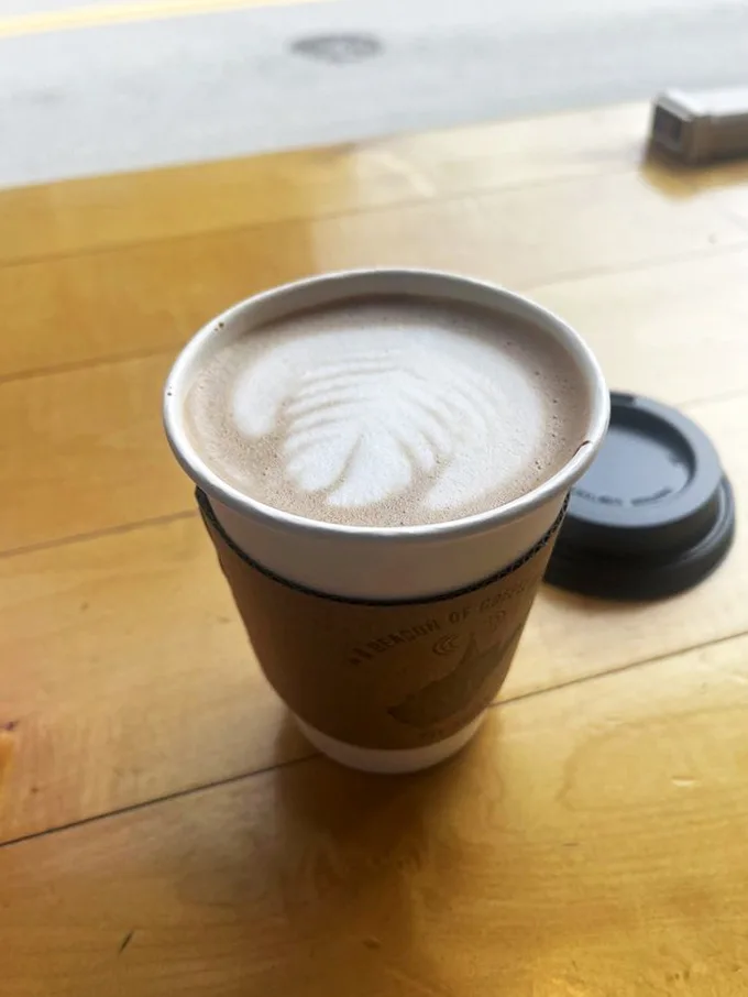 Latte art so pretty you almost don't want to drink it. Almost. Five seconds later, it was gone.